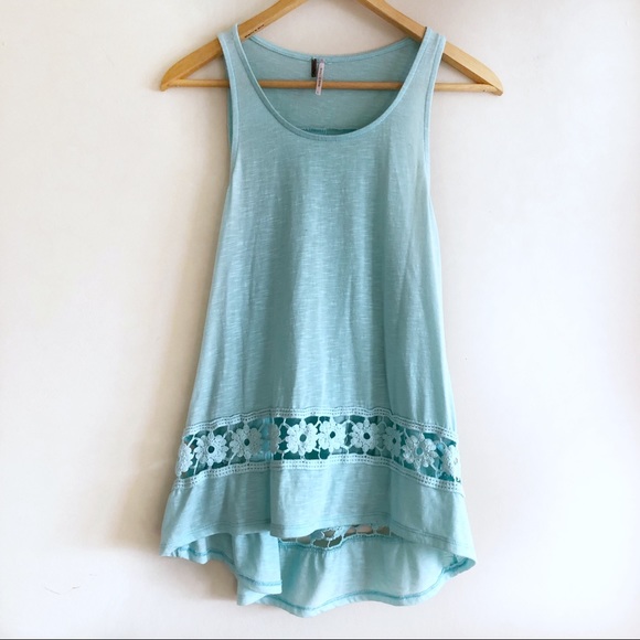 Poof! | Tops | Poof Seafoam Green Hilow Crochet Tank Top L | Poshmark